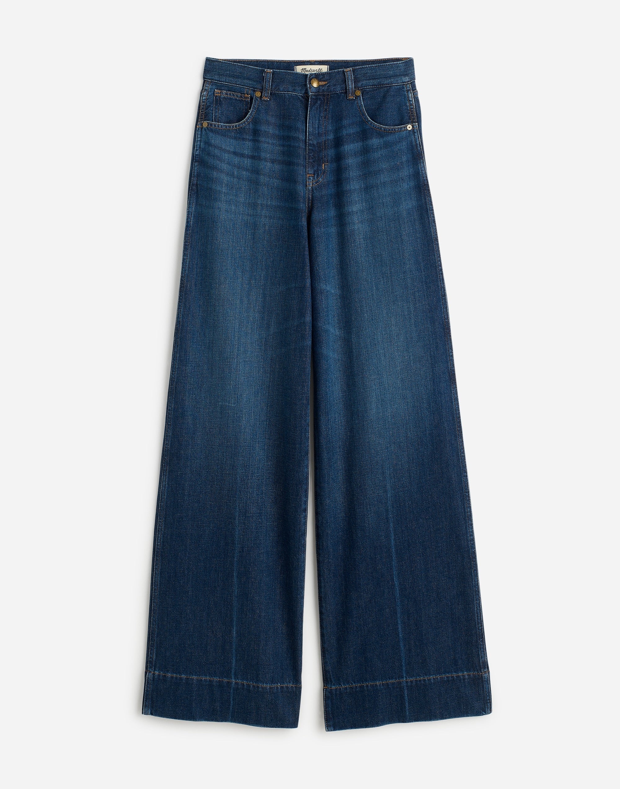 High Rise Wide Leg Jeans In Medium Wash